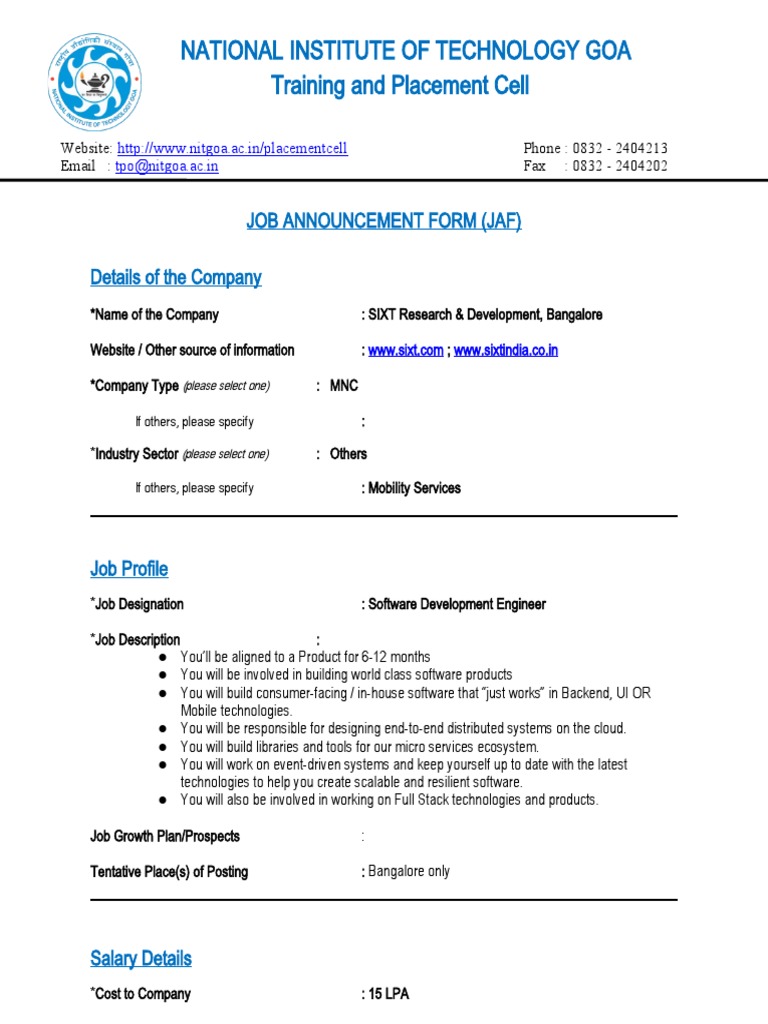 JAF - NIT Goa 2023 | PDF | Computing | Information Age