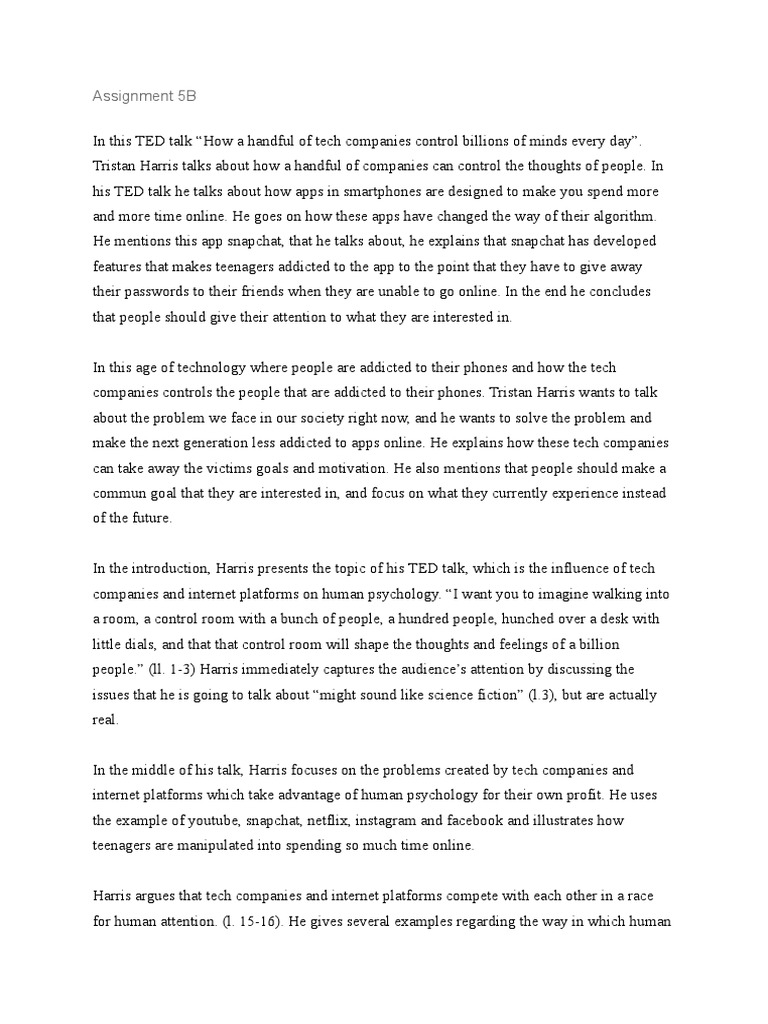 Assignment - 5B | PDF | Snapchat | Thought