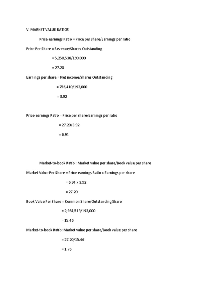 Market Value Ratios | PDF