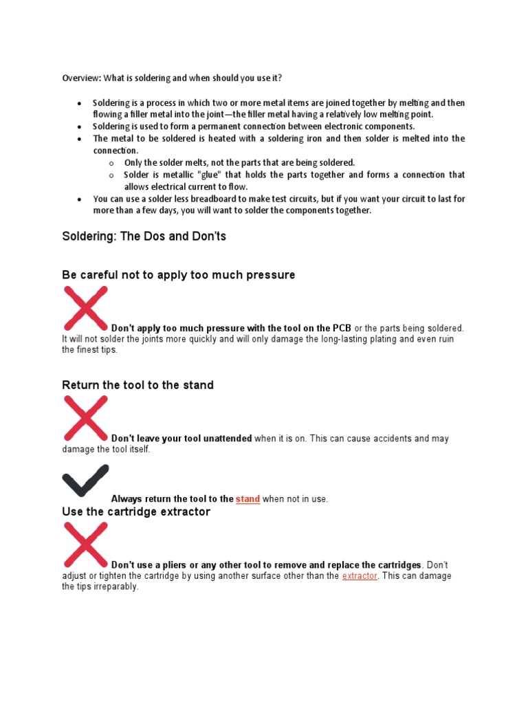 Dos and Donts of Soldering | Download Free PDF | Soldering | Solder