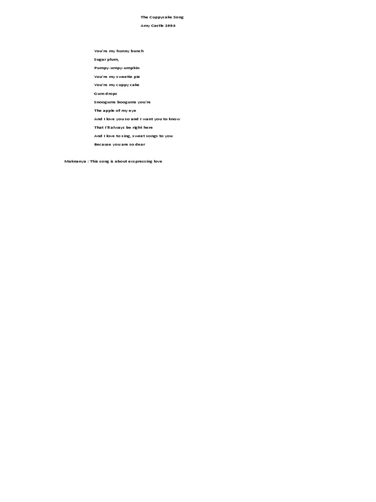 The Cuppycake Song | PDF