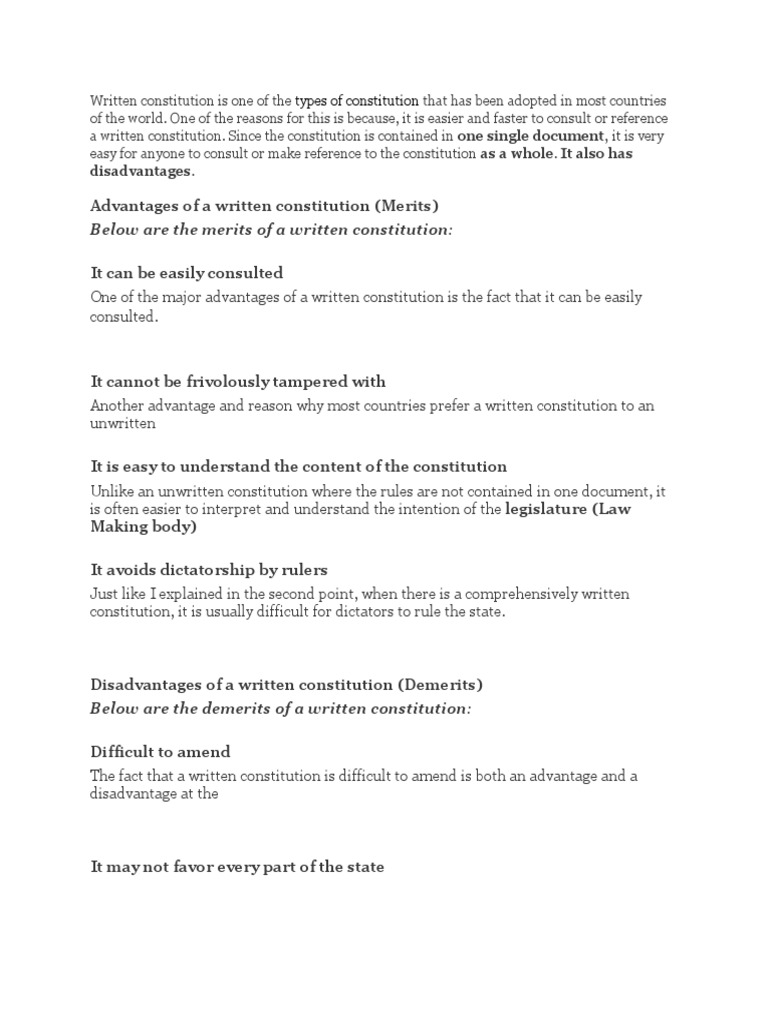 SA Constitution Advantages and Disadvantages | PDF | Constitution ...
