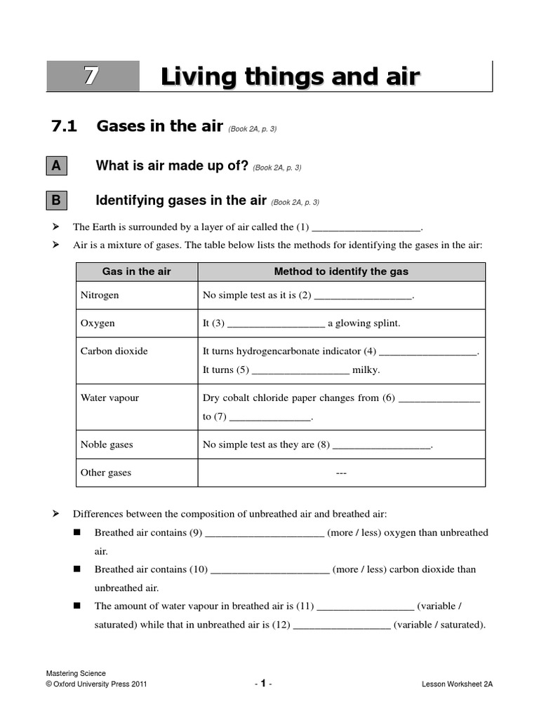 Living Things and Air | PDF | Atmosphere Of Earth | Breathing