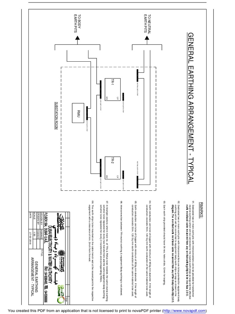DEWA Circular - General Earthing Arrangement | PDF | Electrical Conductor | Transformer