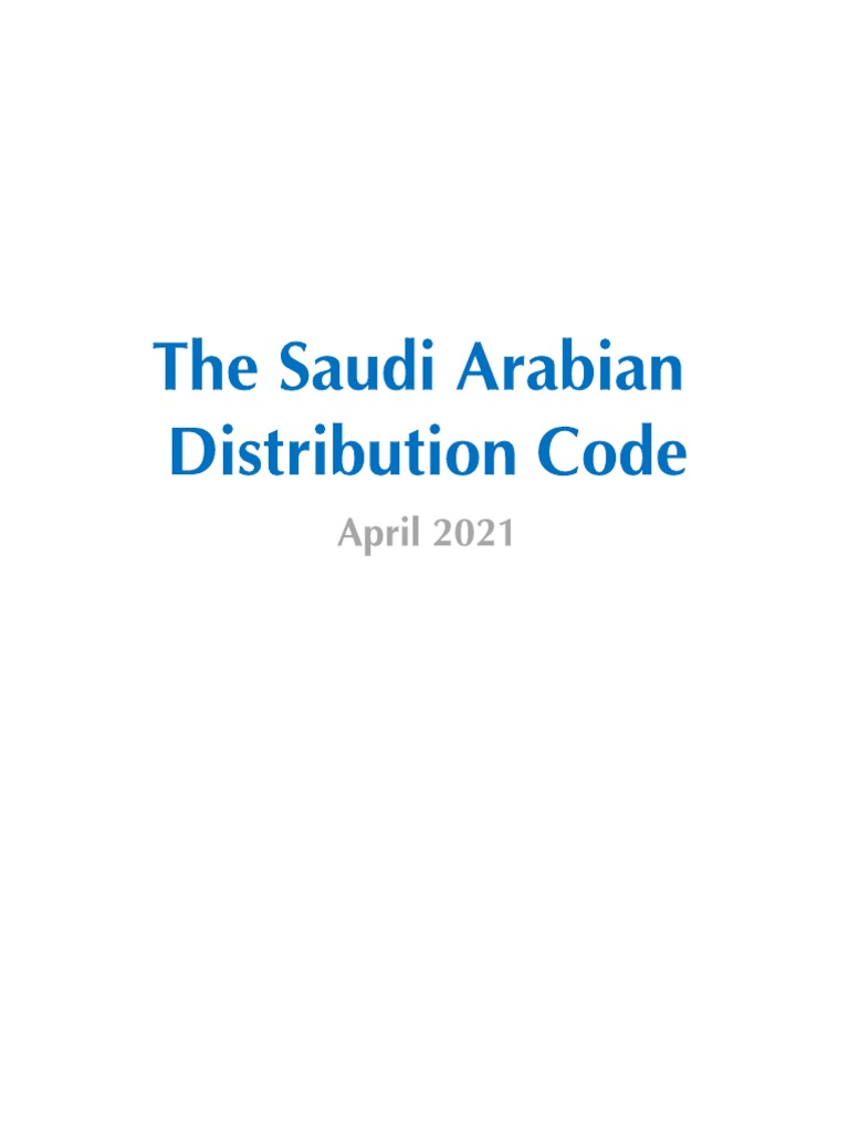 The Saudi Arabian Distribution Code | PDF | Electric Vehicle | Electric ...