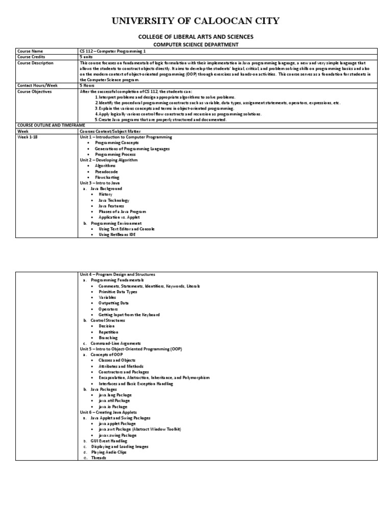 University of Caloocan City: College of Liberal Arts and Sciences | PDF ...