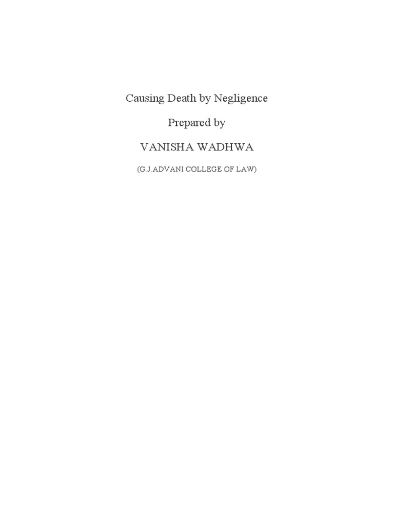 Law Students' Guide to IPC Section 304A | PDF | Negligence ...
