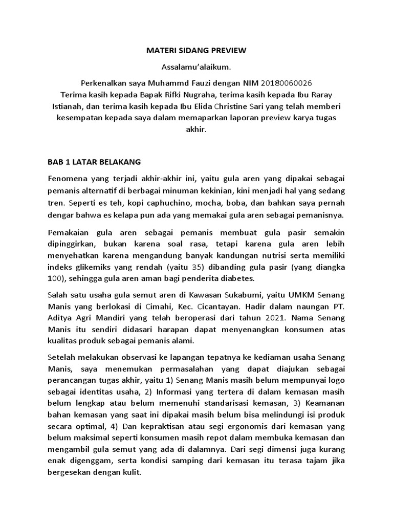 Materi Sidang Preview | PDF