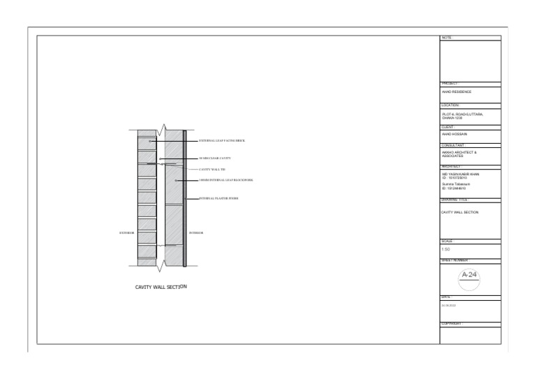 Cavity Wall Section: External Leaf Facing Brick | PDF