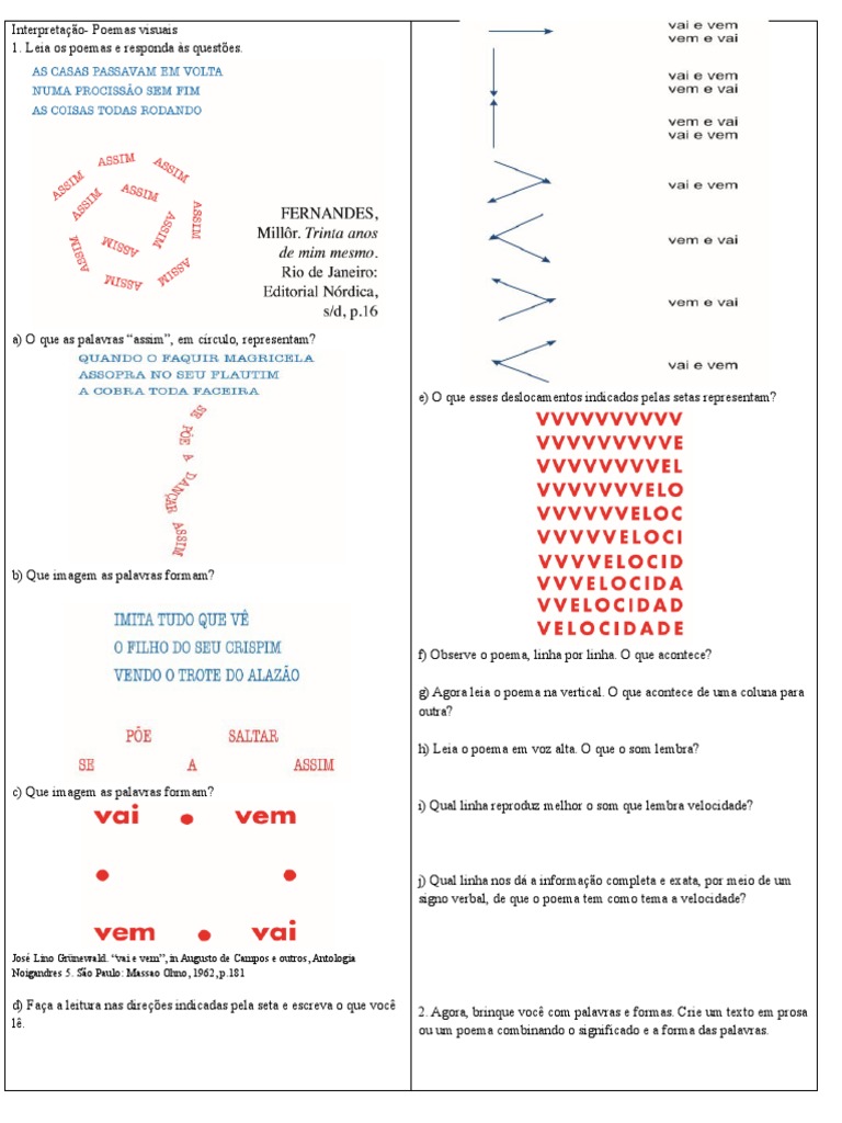 Interpretação Poemas Visuais Pdf