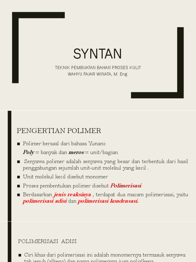 Teknik Pembuatan Syntan Kulit | PDF