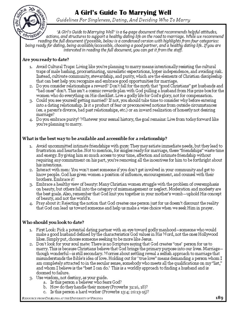 A Girl's Guide To Marrying Well | PDF | Prayer | Marriage