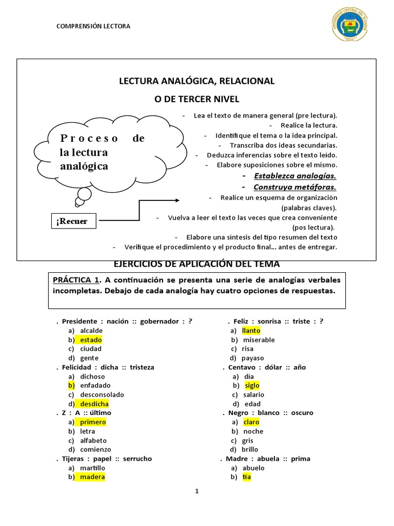 Actividad 1. Niveles de Lectura Ejercicios | PDF | Navidad