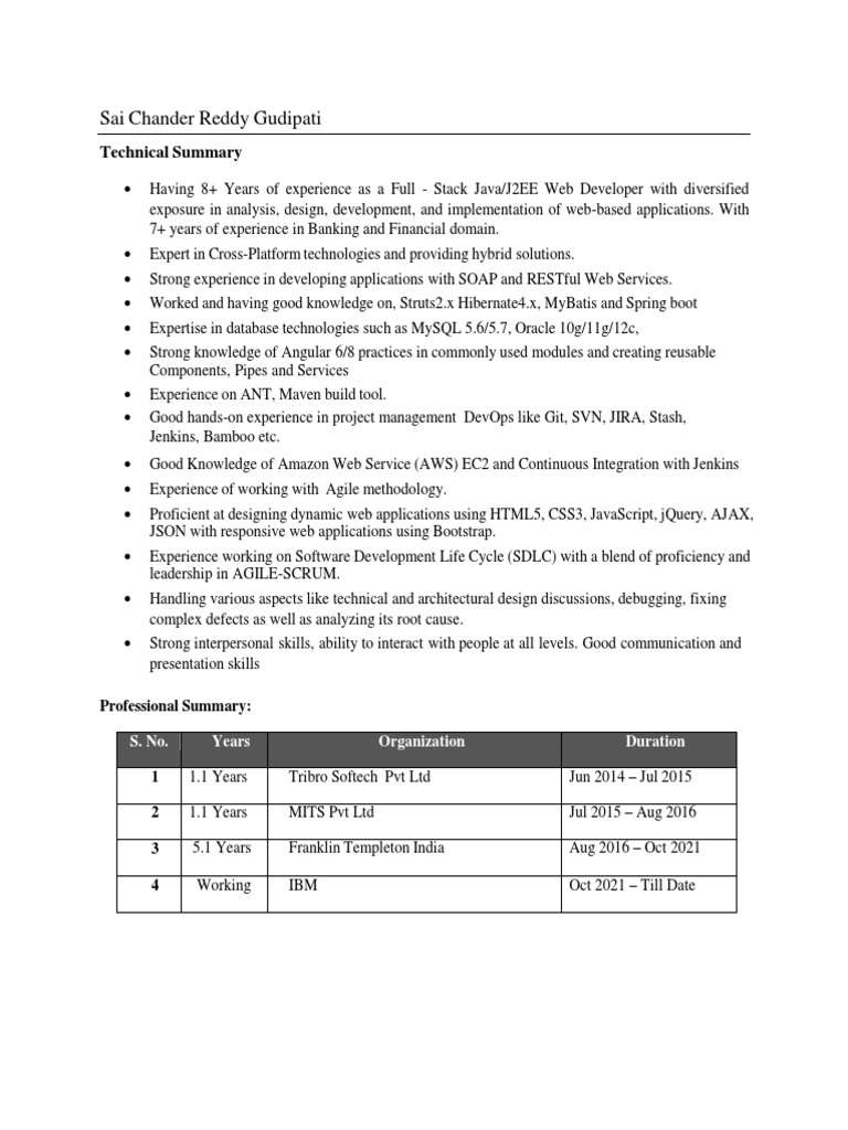Sai Chander Reddy Gudipati Profile | PDF | Spring Framework | Web Service