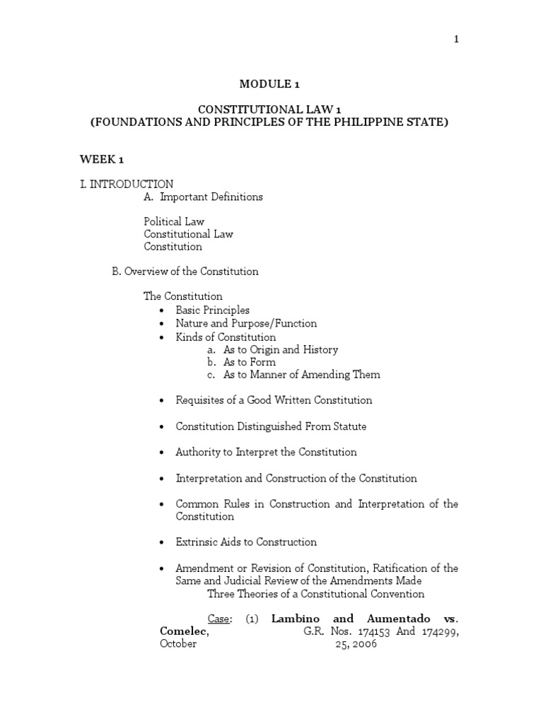 Constitutional Law Module 1 | PDF | Constitutional Amendment | Constitution