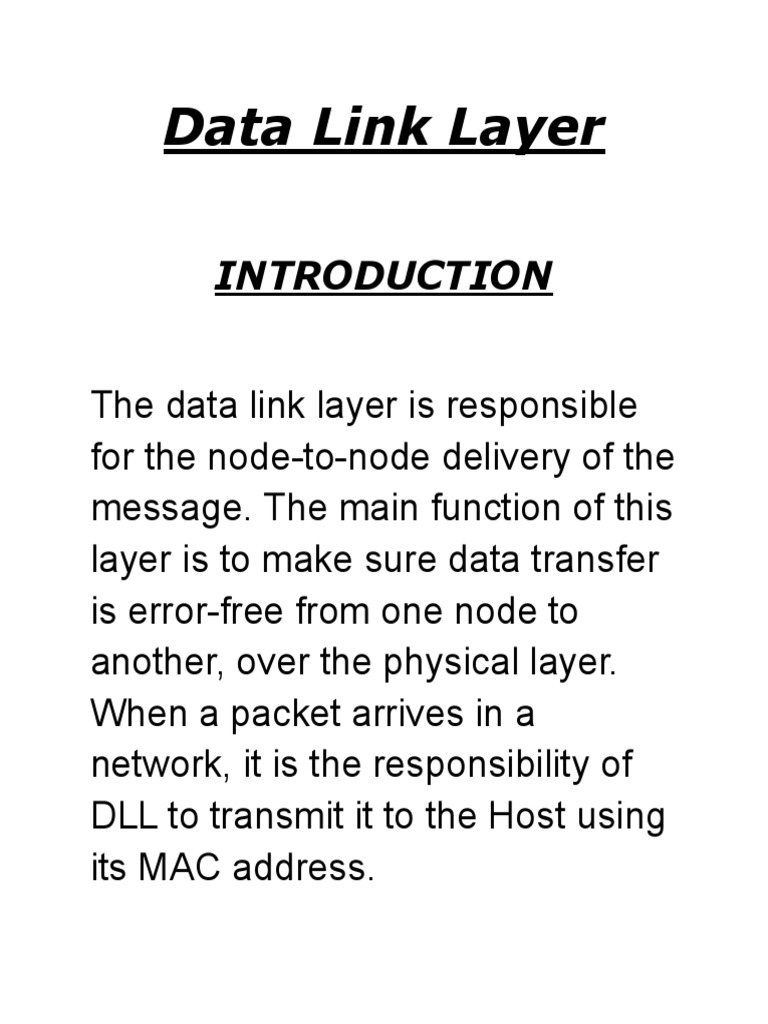 Data Link Layer Download Free Pdf Computer Network Osi Protocols