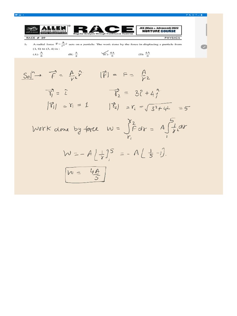 (Solution) Phy Race-#039 | PDF