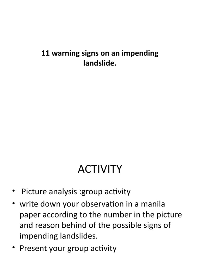 11 Warning Signs On An Impending Landslides | PDF | Landslide | Earth ...