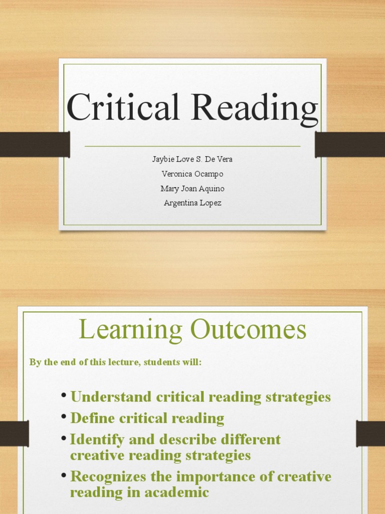 Goals and Strategies for Critical Reading | PDF | Teaching Method | Fallacy