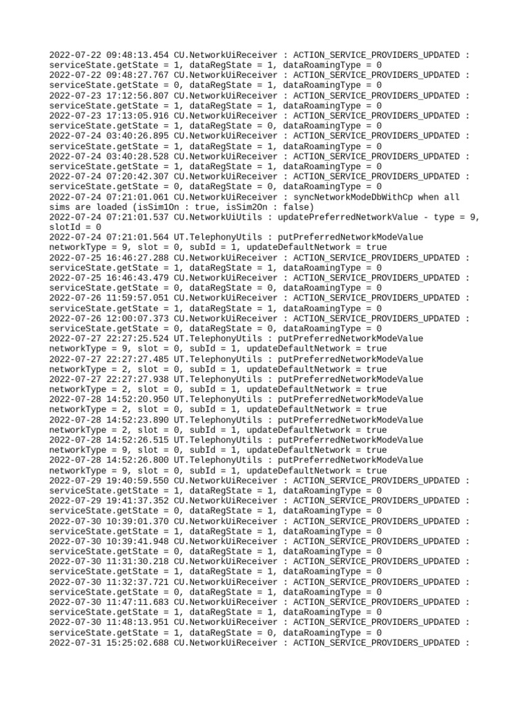 Network State Updates Log | PDF