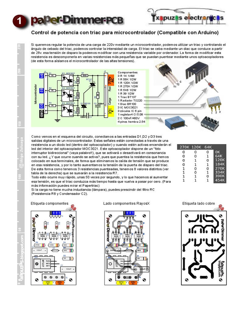 Control de Potencia Con Triac para Micro | PDF | Resistencia Eléctrica y Conductancia | Equipo