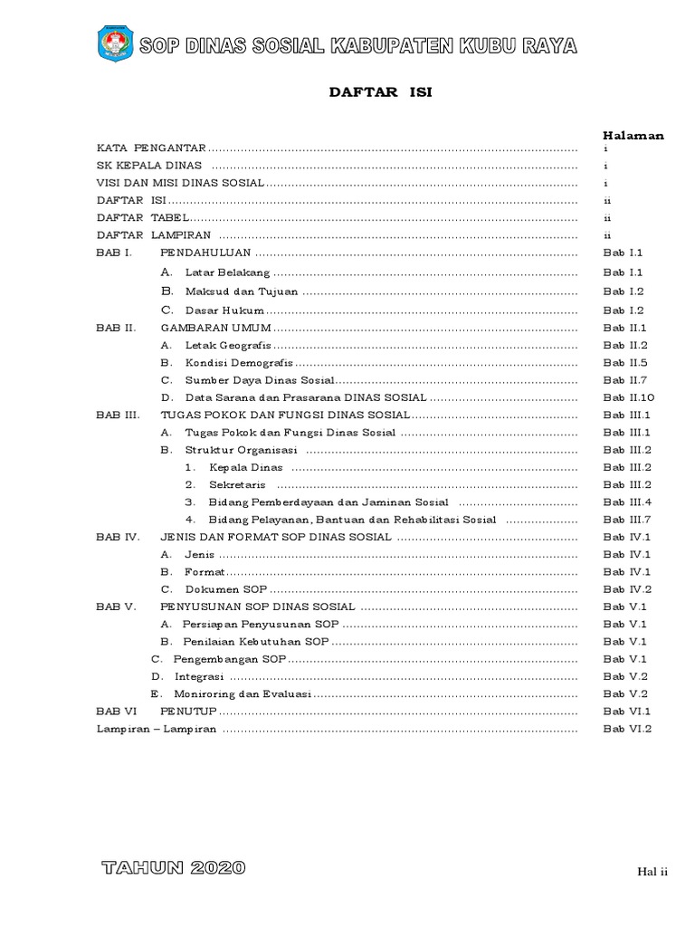 Sop Dinas Sosial KKR | PDF