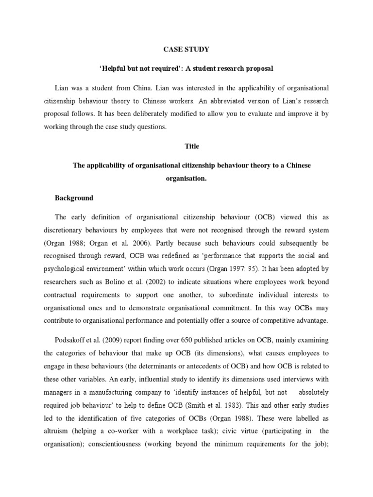 Case Study-Chapter 2 | PDF | Psychology | Psychological Concepts