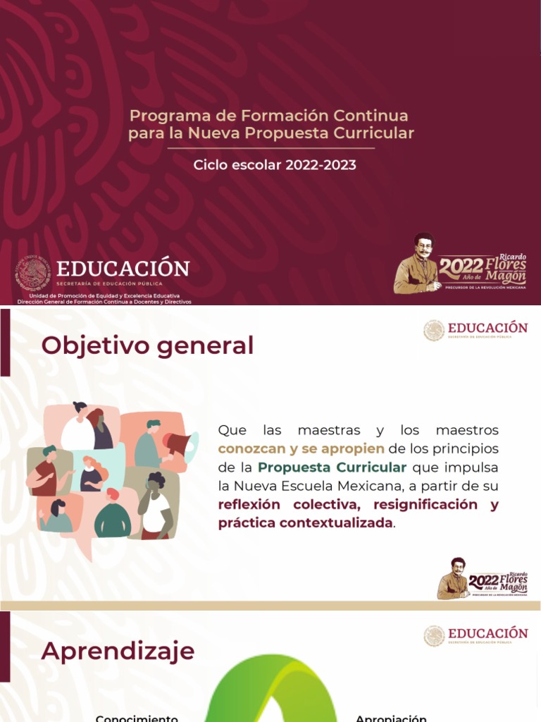 Programa de Formación Continua para La Nueva Propuesta Curricular 2022-2023 | PDF