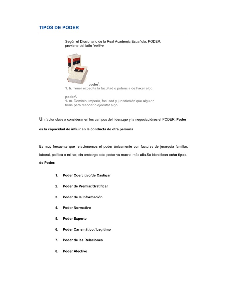 Los ocho tipos de poder y su aplicación en diferentes ámbitos | PDF