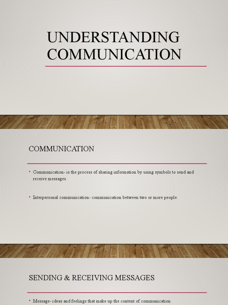 Understanding Communication | PDF | Communication | Nonverbal Communication