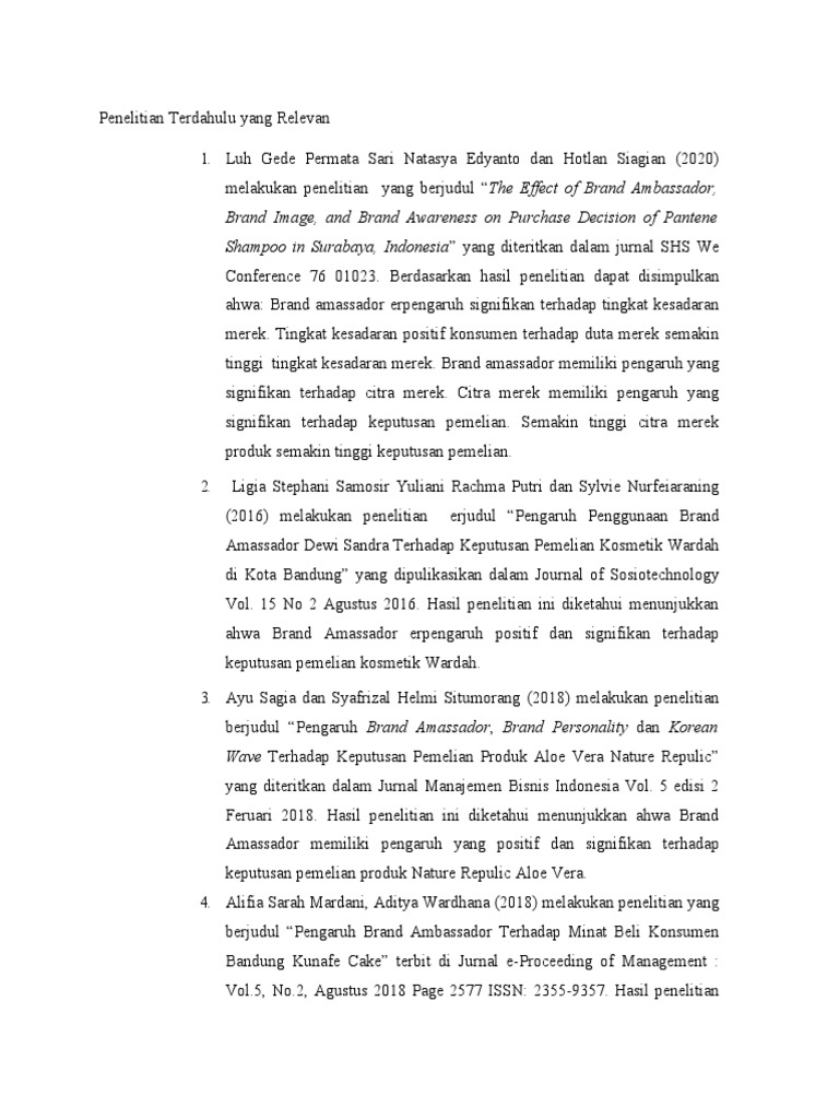 Penelitian Terdahulu Yang Relevan | PDF