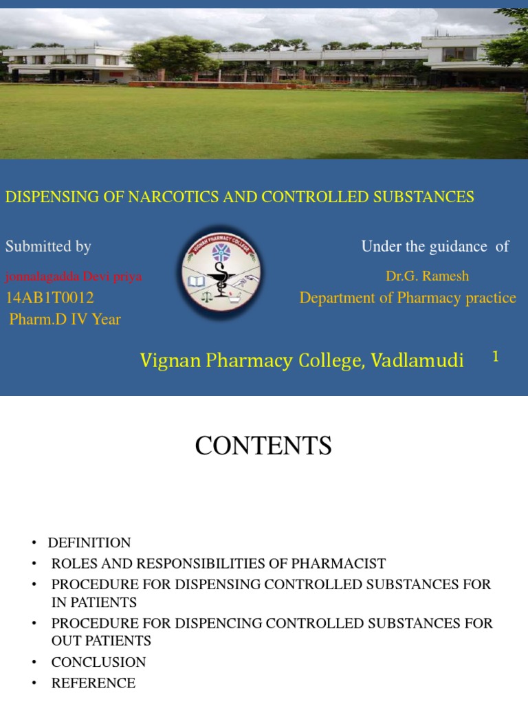 Dispensing Controlled Substances in Pharmacy | PDF | Medical ...