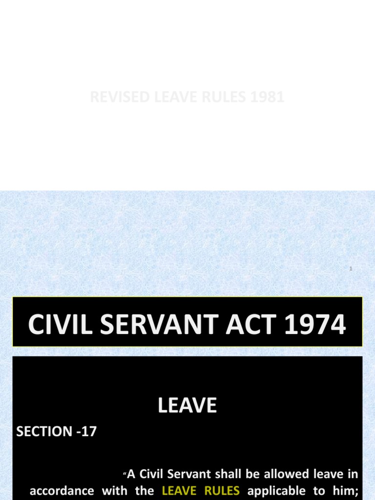 Modified Revised Leave Rules 1981 | PDF | Government | Justice
