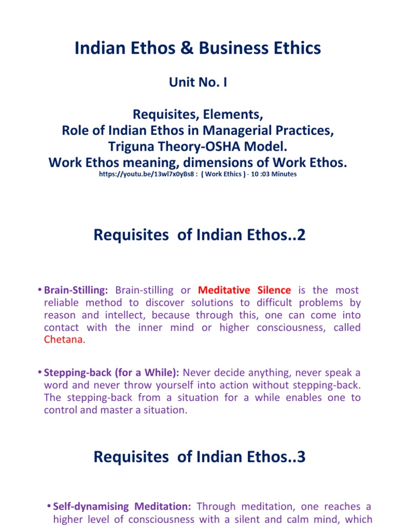 Understanding the Role of Indian Ethos and Work Ethics in Business ...