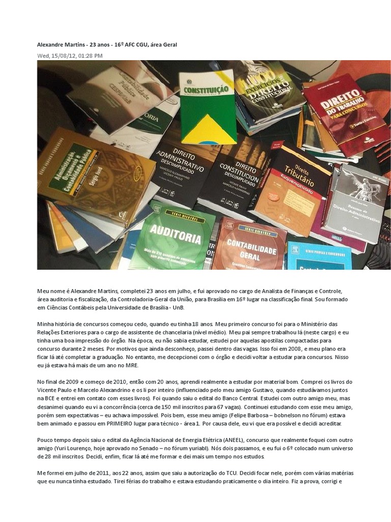 Alexandre CGU e TCU | PDF | Contabilidade | Tempo