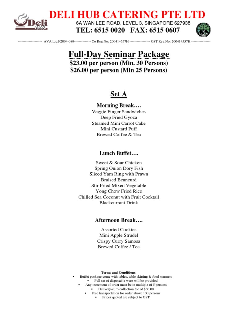 Full-Day Seminar Package | PDF | Tea | Indonesian Cuisine