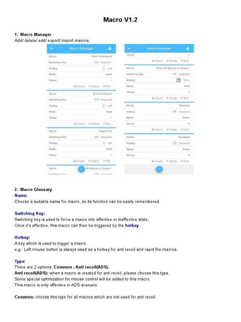 Macro V1.2 | PDF | Keyboard Shortcut | Macro (Computer Science)