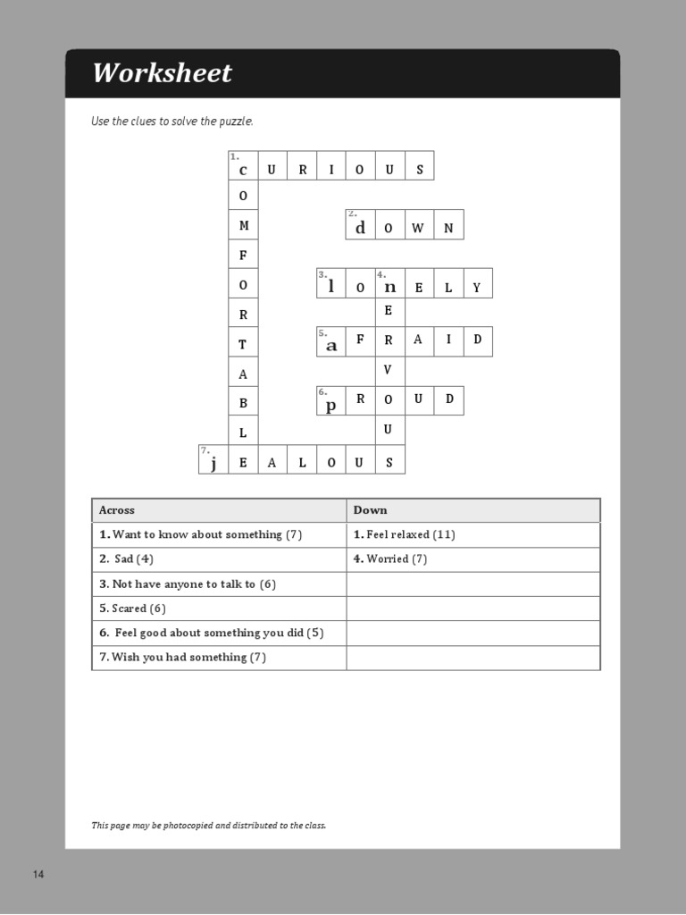 Worksheet: Use The Clues To Solve The Puzzle | PDF
