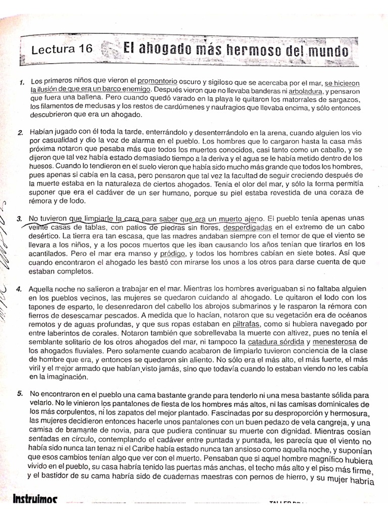 El Ahogado Más Hermoso Del Mundo | PDF