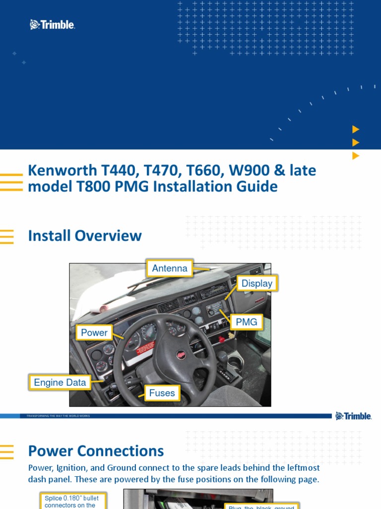 Kenworth T440 T470 T660 W900 Late Model T800 PMG Installation Guide | Download Free PDF ...