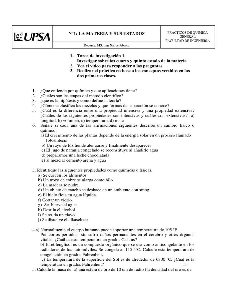 La Materia y Sus Estados | PDF | Agua | Densidad