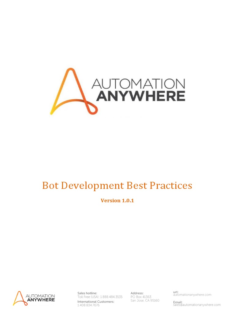 Bot Development Best Practices - A2019 | PDF | Computer File ...