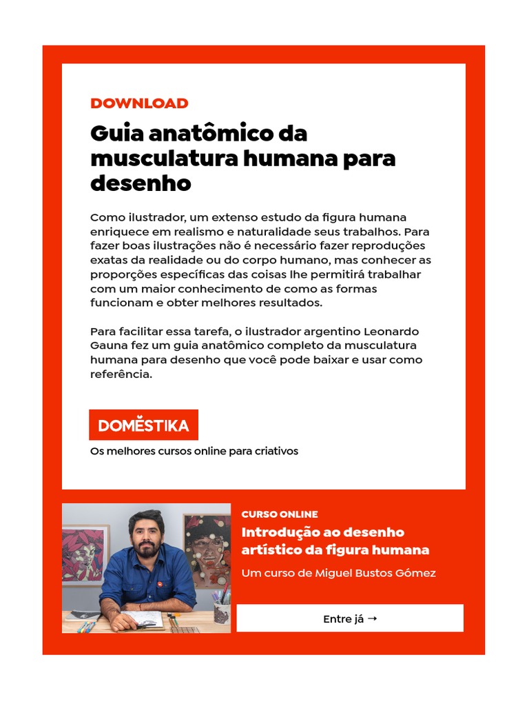Guia Anatômico Da Musculatura Humana para Desenho, de Leonardo Gauna ...