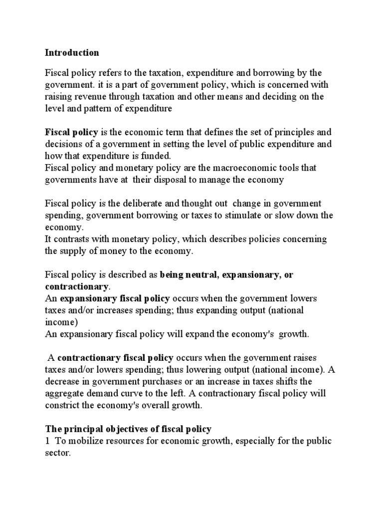 Understanding Fiscal Policy Basics | PDF | Fiscal Policy | Government ...