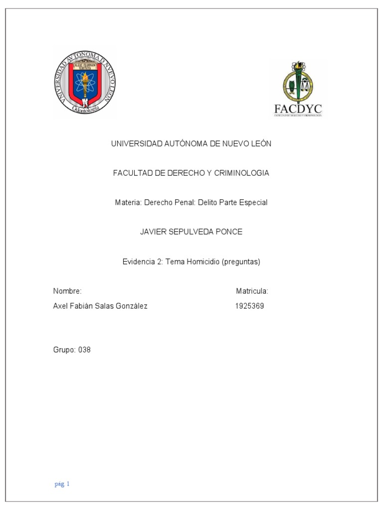 Premeditación y Alevosía en Homicidio | PDF | Homicidio | Derecho penal