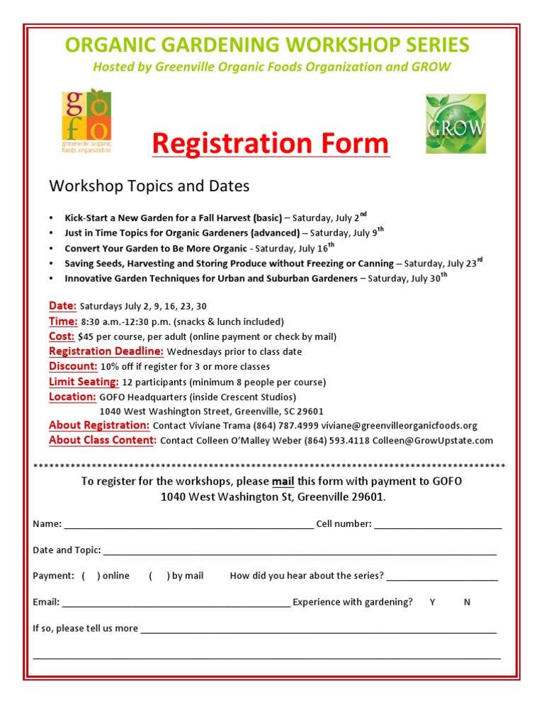 Organic Gardening Workshop Series | PDF