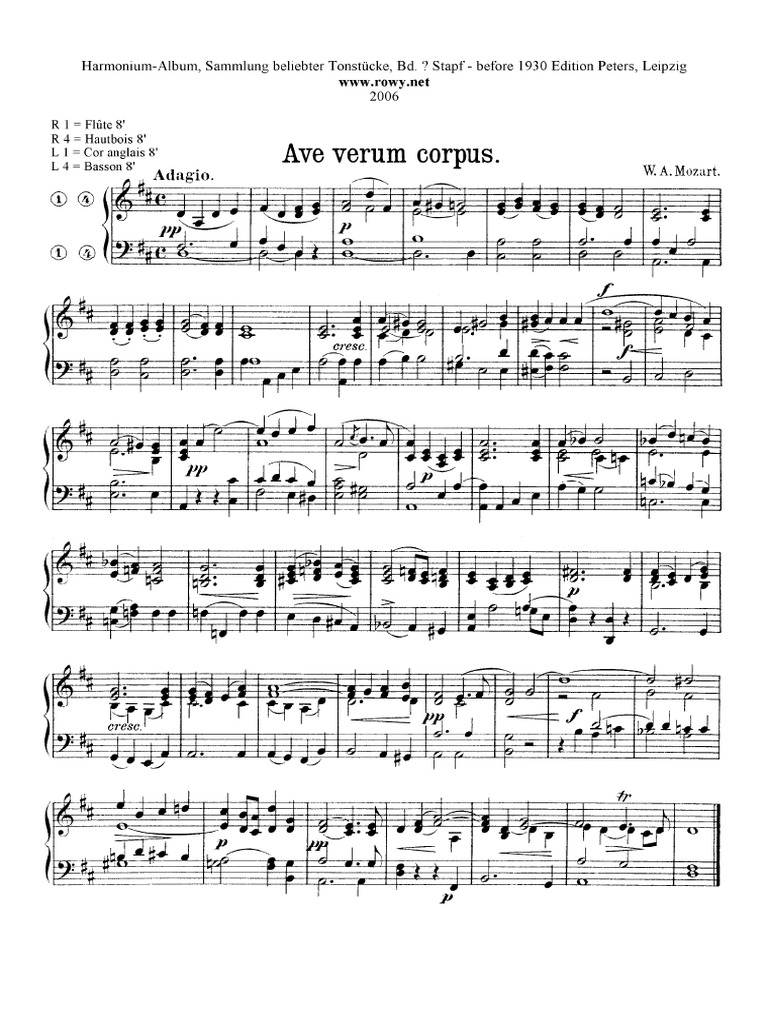 Ave Verum Corpus | PDF