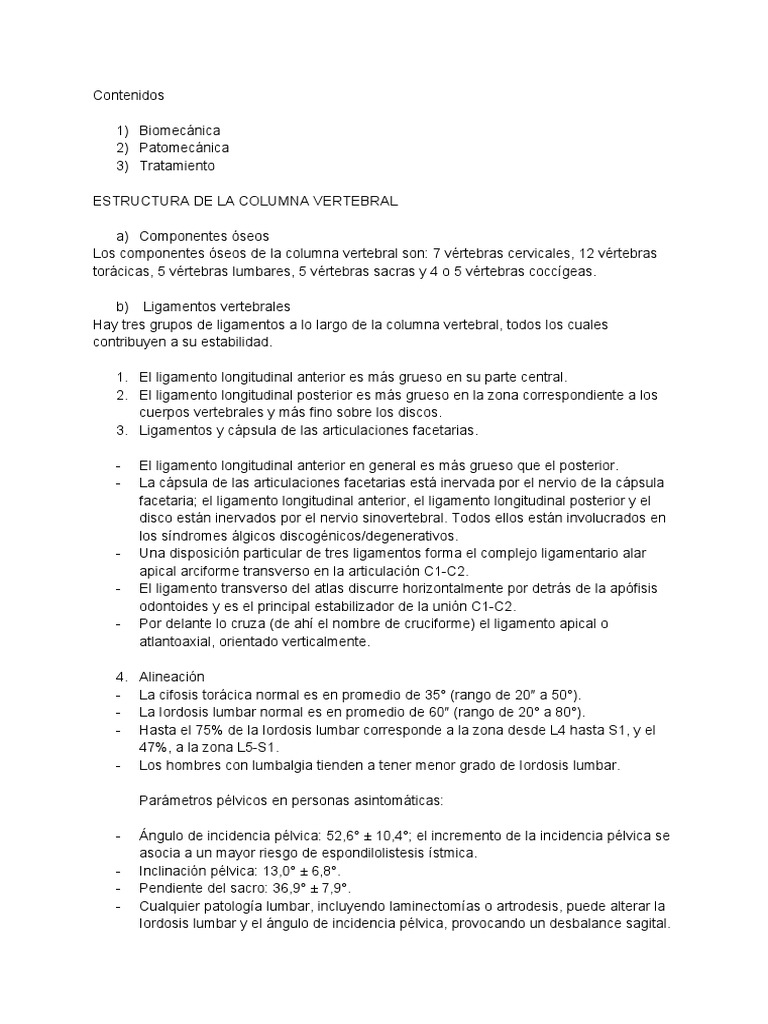 Anatomía y Movimientos de la Columna Vertebral | PDF | La columna ...