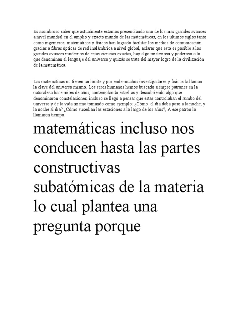 El Gran Misterio de Las Matematicas | PDF | Matemáticas | Naturaleza