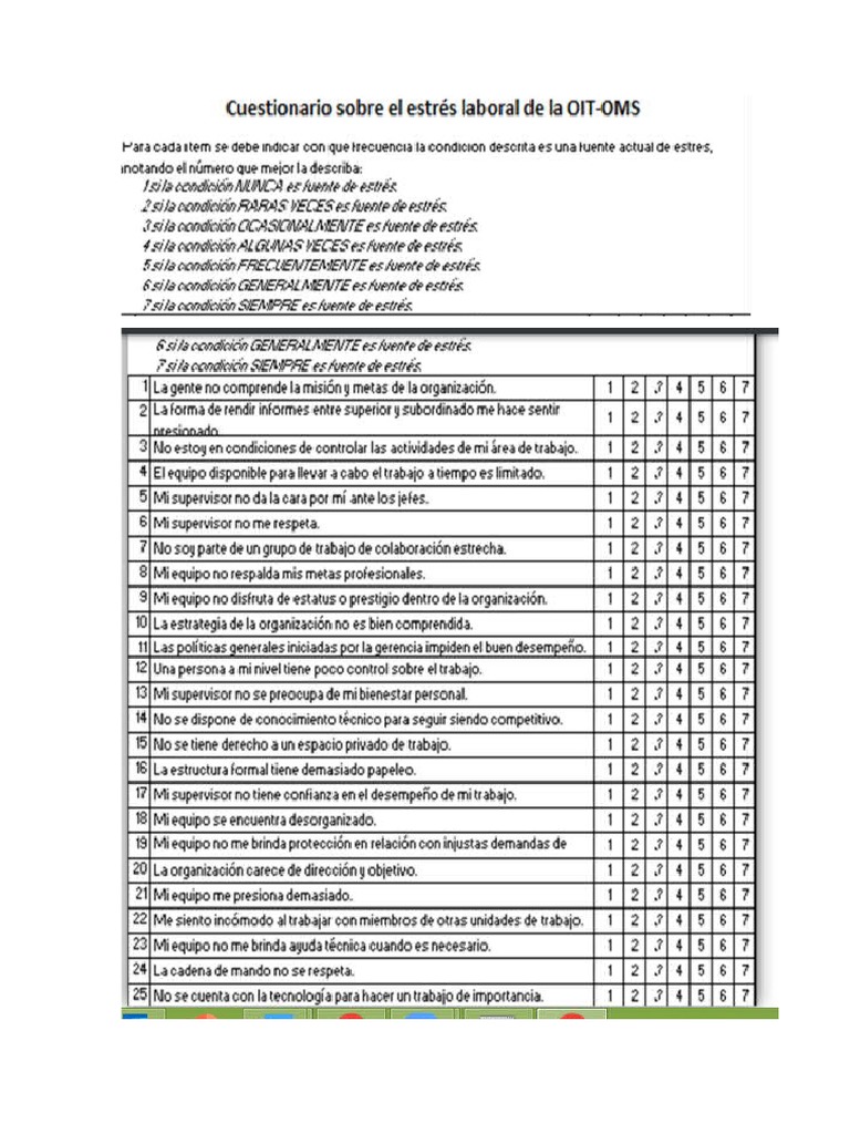 Cuestionario OIT OMS | PDF